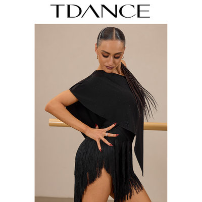 TDANCE成人拉丁舞练习【斜肩不规则连体上衣】设计感舞服女GL-339
