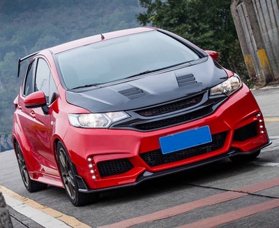 PP塑料14-16飞度GK5大包围改装 15前后保险杠侧裙小尾翼