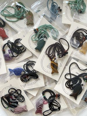 天然水晶小鱼猫咪项链人宠共用