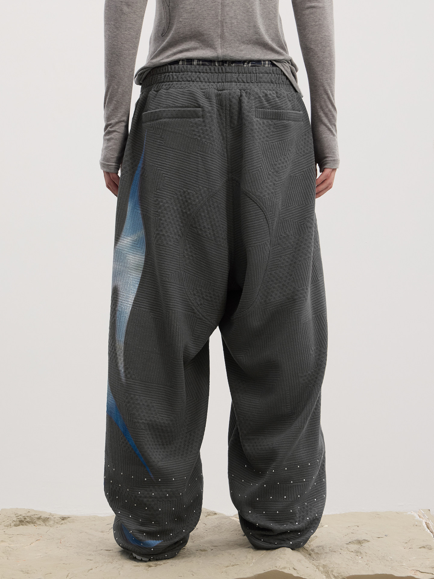 [DND4DES] Retro Rhinestone Print Sweatpants - 올드런드리 OLDLAUNDRY