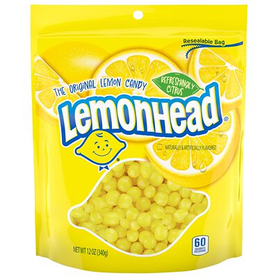Lemonhead-酸柠檬头柠檬硬糖清新柑橘味重复密封袋装美味零食340g
