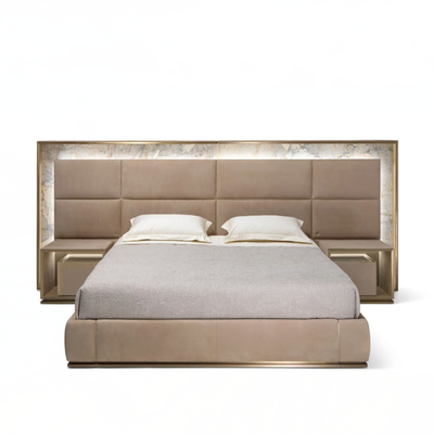 AUBADE意式轻奢宽屏床别墅豪宅主卧双人床劳伦斯巴比伦同款皮床