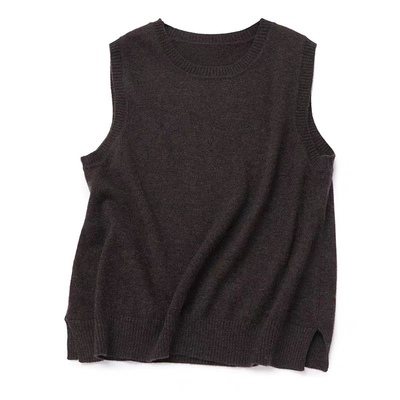 [素心]复古色马甲百搭显瘦圆领针织羊绒背心马甲 宽松/休闲