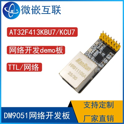 DM9051以太网模块 AT32F415KBU7网络开发板 方案评估验证板