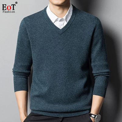 100%纯羊毛衫鸡心领加厚保暖毛衣