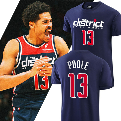 华盛顿奇才普尔13号球衣短袖T恤训练服纯棉圆领篮球运动休闲夏季