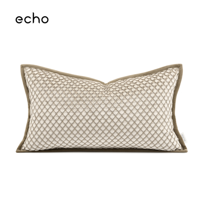 echo回声Gorgeous现代轻奢米白沙发割绒腰枕高级感样板间卧室背靠