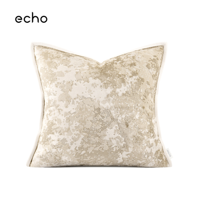 米白简约现代轻奢样板间民宿高档柔软割绒沙发抱枕床上方枕靠垫套