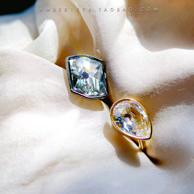 No.182 冰晶 Ⅳ DYRBERG/KERN 北欧ins风 极简梨形水晶镀金戒指