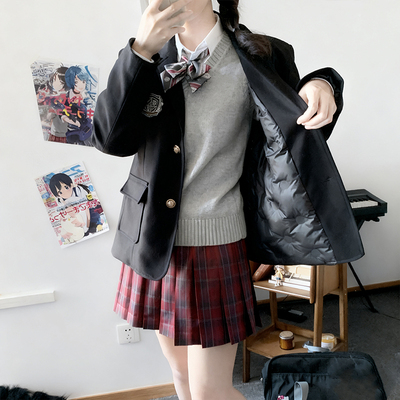 羽绒西服学院风JK制服一件过冬