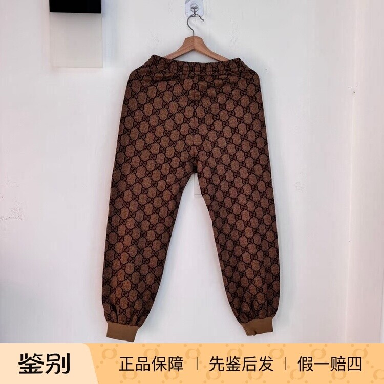 gucci裤子女 logo休闲裤女宽松运动裤老花图案 时尚通勤百搭款