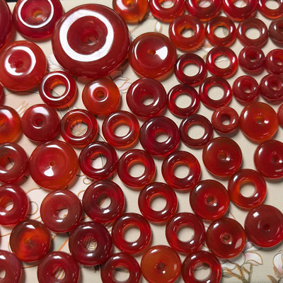 髓diy红玛瑙面包圈吊环