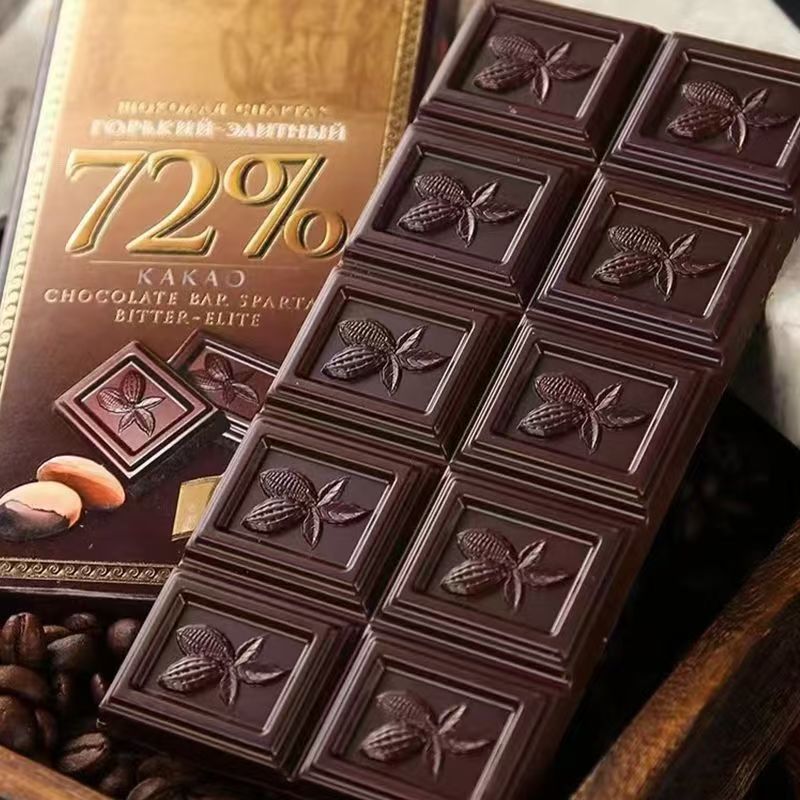 白俄罗斯进口巧克力斯巴达克纯黑巧克力牛奶可可脂90%72%饱腹即食