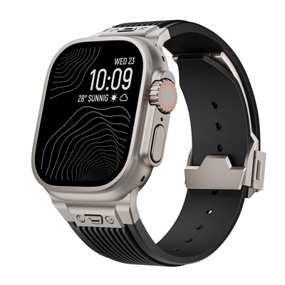 AppleWatch Ultra橡树液态硅胶表带S10适用49苹果手表iwatch蝴蝶扣apple watch金属头硅胶表表ultra2代腕带SE