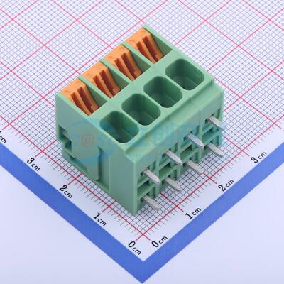弹簧式接线端子 KF207R-6.35-4P 弯插,P=6.35mm 1x4P 4P 原装正品