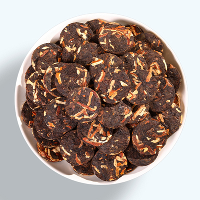 正宗陈年陈皮普洱熟茶饼袋装