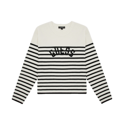 GUESS女士通勤休闲条纹撞色羊毛针织衫-W4PR1MZ0W90