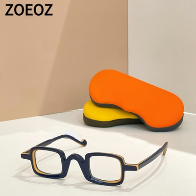 THEO War复古简约立体感小方形近视眼镜框板材中脸镜架男女款