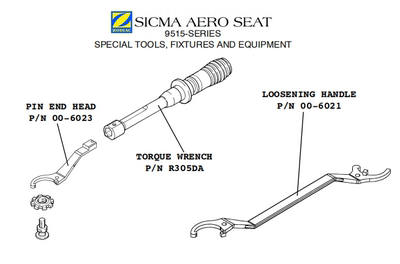 ZODIAC FRONT STUD TORQUE KIT P/N 00-5312 SICMA AERO SEAT