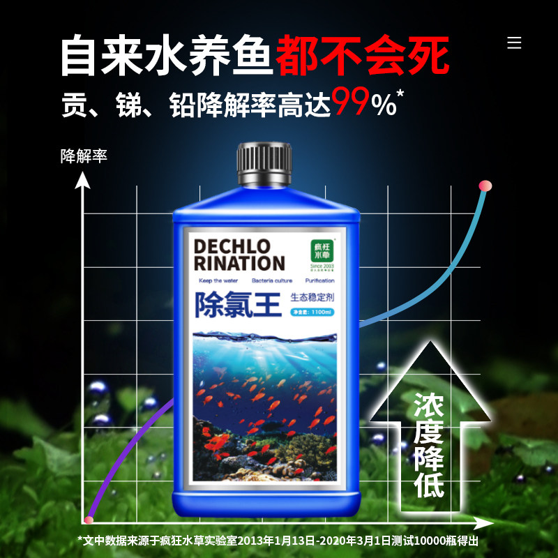 极速除氯剂水族水质稳定剂鱼缸专用安H定剂除氯气观赏鱼换自来水