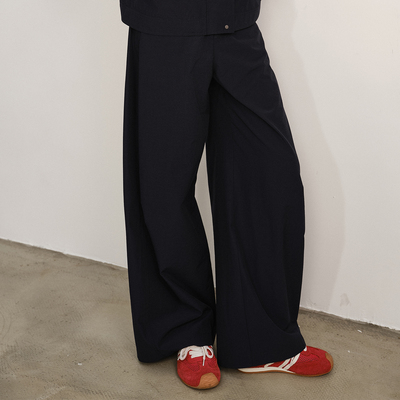 【游憩新春】高腰休闲长裤2026春新品韩版休闲百搭瘦腿纯色弯刀裤