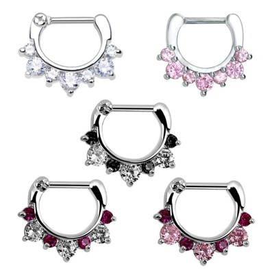 防过敏鼻钉镶钻医用钢钛钢