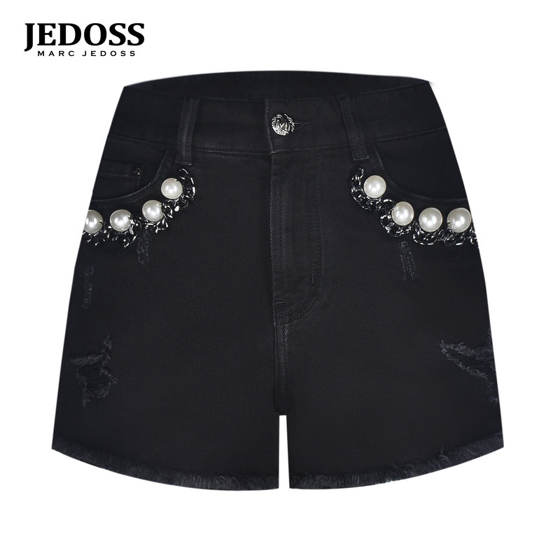 JEDOSS/爵迪斯女装2026夏季专柜新款刺绣串珠时尚潮流牛仔短裤006