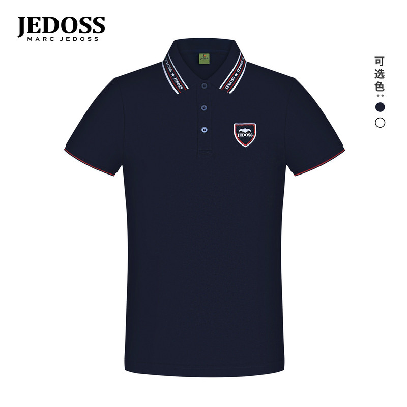 JEDOSS/爵迪斯女装2026春夏专柜新款章仔刺绣提花短袖T恤POLO169