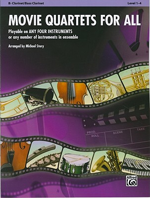 【预售】Movie Quartets for All, B-Flat Clarinet/Bass