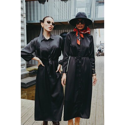 AS AW25 woman wrap satin shirt + slip dress matching high qu