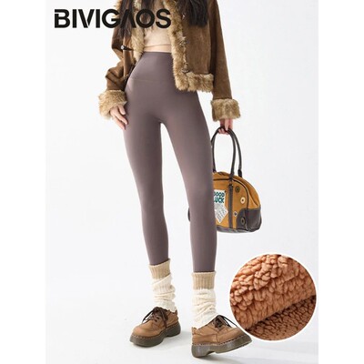 BIVIGAOS Autumn Winter Fleece Thick Shark Leggings Women's H