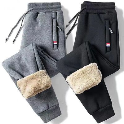 Winter Lambswool Warm Casual Pants Men's Fitness Jogging Swe