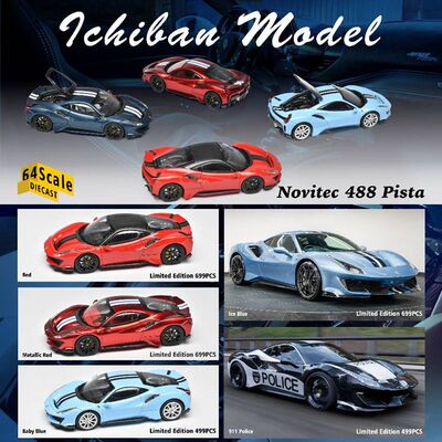 Ichiban Model 1:64 Novitec 跃马改装 488 Pista 收藏 摆件