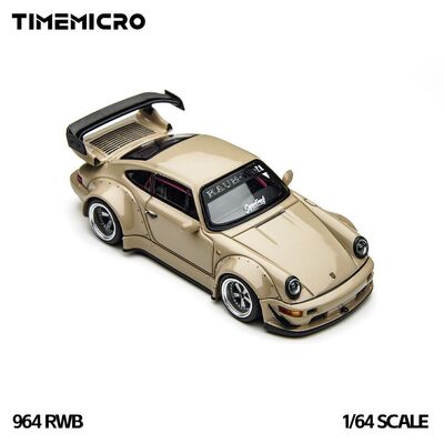 现货 TM TimeMicro 1:64 保时捷 911 RWB 964 米色 合金车模