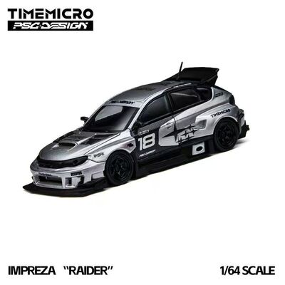 现货  TM × PSC 1:64斯巴鲁 翼豹突袭银色仿真收藏汽车合金模型