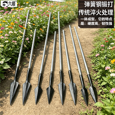 弹簧钢锻打实心尖头撬棒铁锹