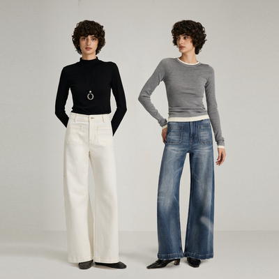 UTAOTUO显高显瘦窄版直筒牛仔裤