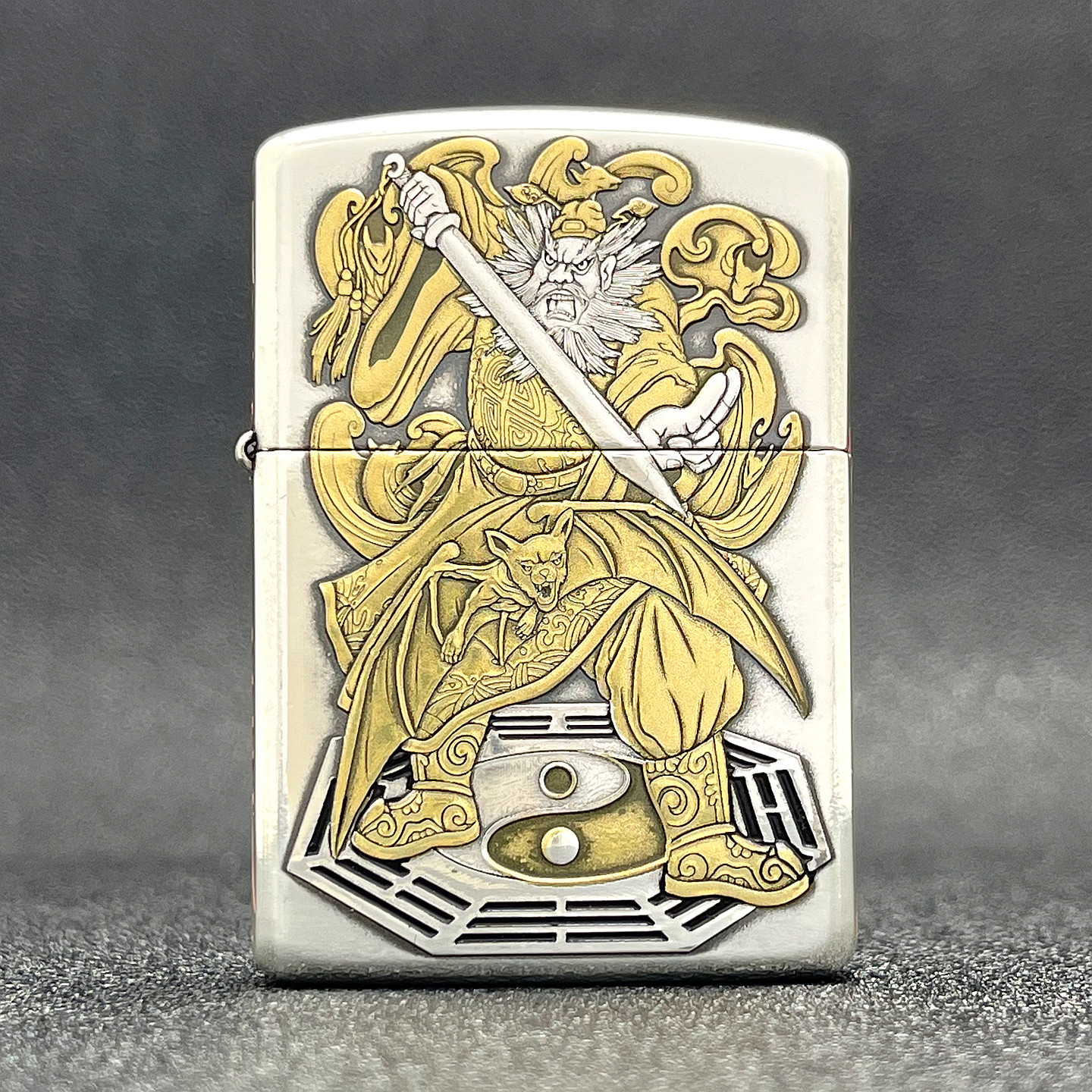 ZIPPO正品之宝打火机 蝎子原版盔甲DIY 162银色双面天师钟馗