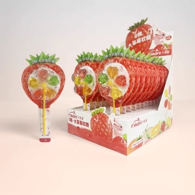 飞享家0糖大草莓风风车软糖12克