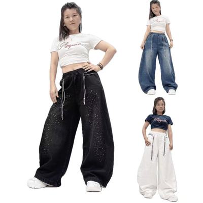 秋季新款百搭烫钻牛仔裤