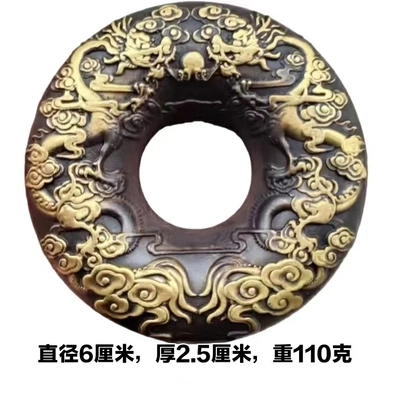 复古虎撑医铃双龙戏珠日月手摇铃 串铃民间乡医郎中黄铜药铃