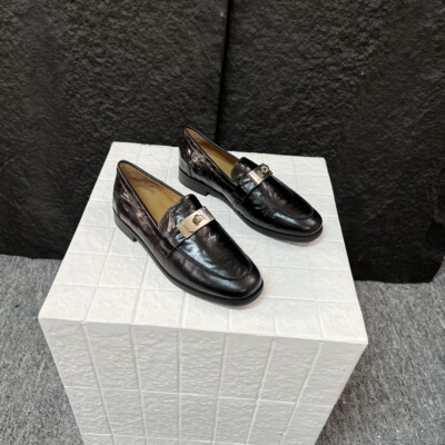 【撤柜断码】羊皮时尚圆头小跟单鞋百搭真皮软底乐福鞋9753-7