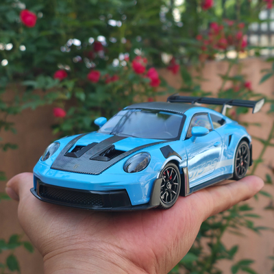 利佳信1/24宝时捷911GT3 RS合金汽车模型回力声光玩具跑车仿真车