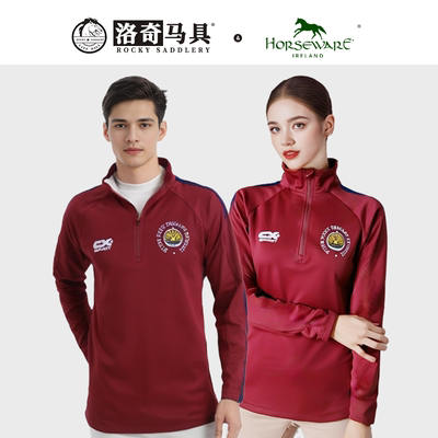 horsewareGX系列酒红色长袖衫马术服装骑士服男女外套春秋HW85037