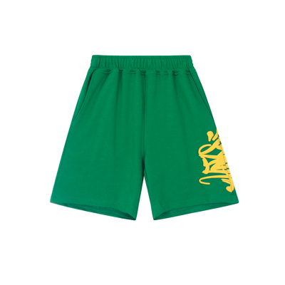 美式街头嘻哈发泡印花短裤