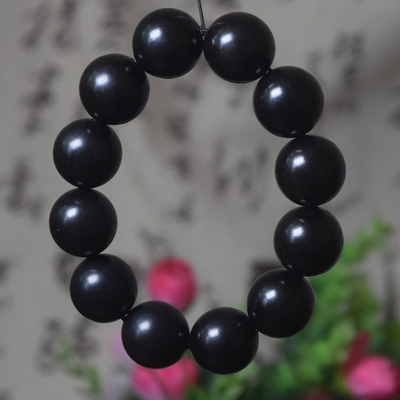 黑檀素串单圈无三通佛塔手串