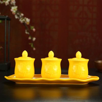 佛堂用品供水杯供奉陶瓷酒杯茶杯财神爷供奉仙家酒杯供佛水杯