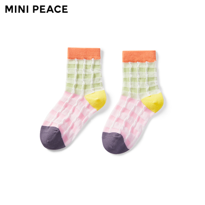 【专柜同款】MINIPEACE太平鸟童装女童儿童袜子短筒袜编织立体夏