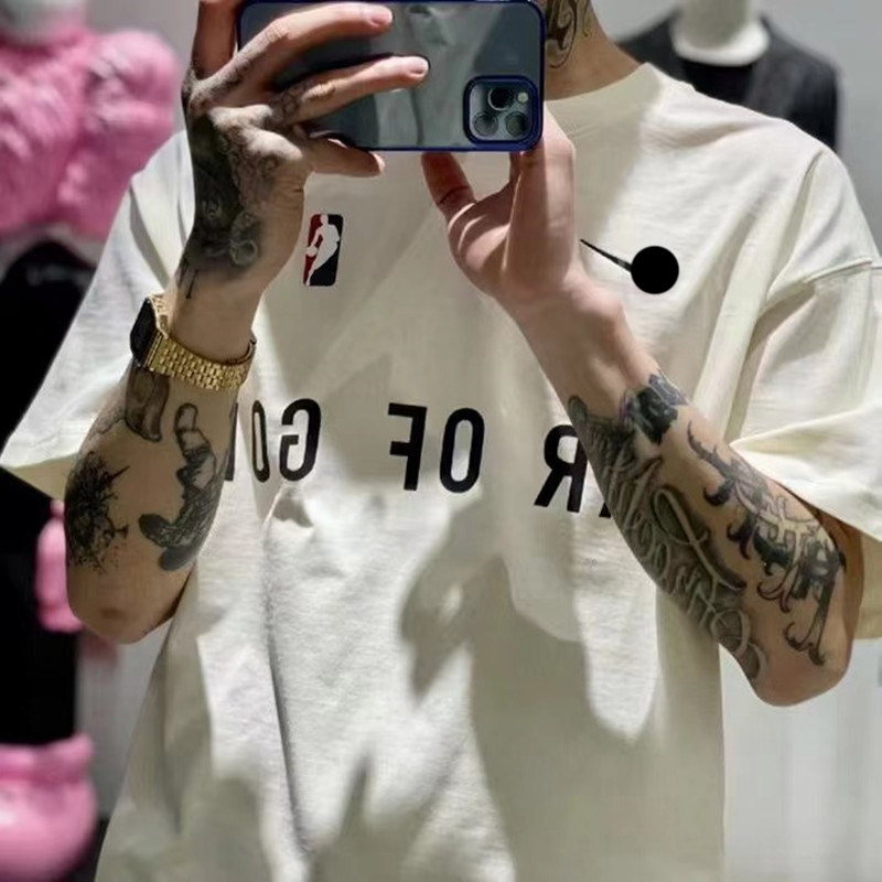 过验正确高版本FOG FEAR OF GOD三方联名NBA essentials短袖T恤男_虎窝淘