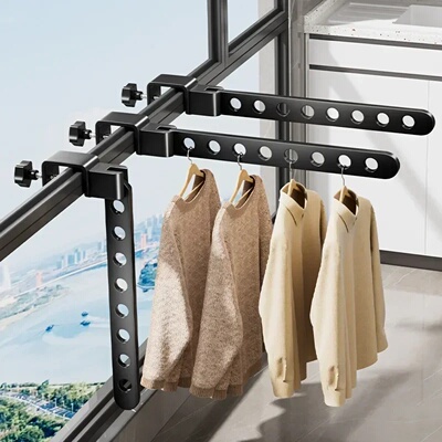 Rotatable Foldable Black Clothes Rack Clothes Hangers Wall